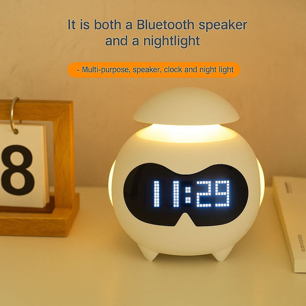 Ceas desteptator Emoji cu lumină si difuzor Bluetooth – Robot amuzant ...
