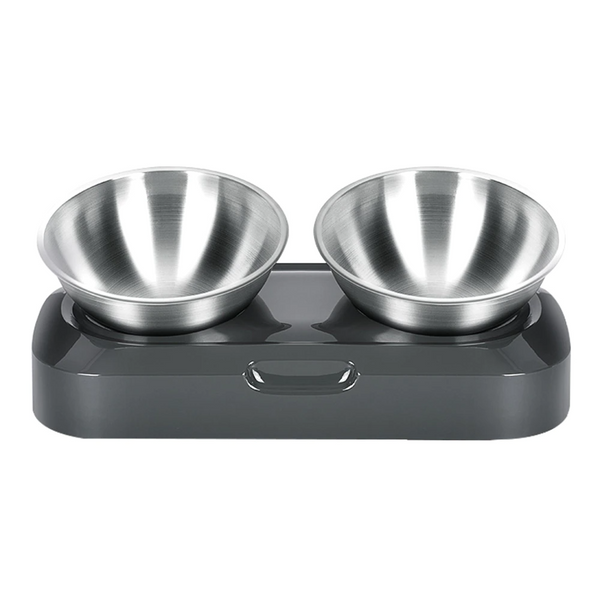 Set 2 boluri inox cu suport si inclinare reglabila pentru hrana animal ...