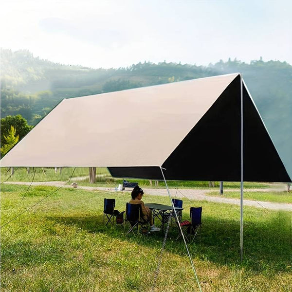 Baldachin tip cort umbrar impermeabil, protectie UV, 2 stalpi metalici ...