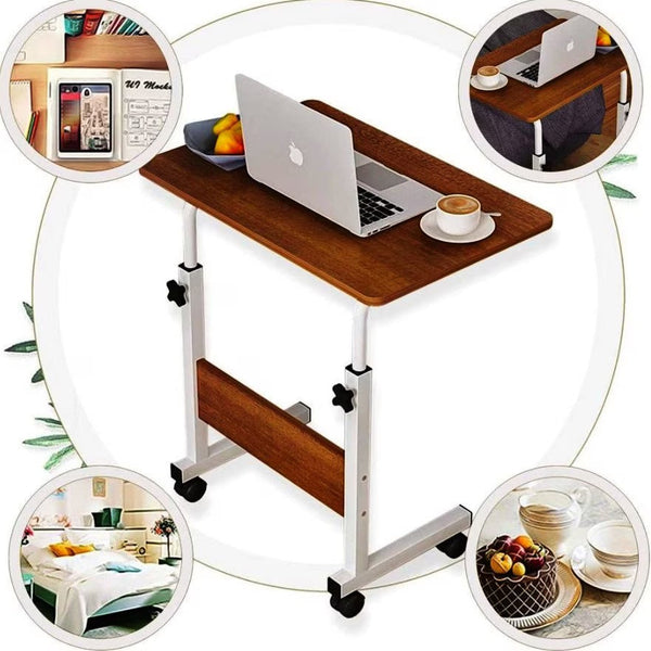 Masuta laptop reglabila, mini birou cu roti, 80 cm x 40 cm - CuDeToate.ro
