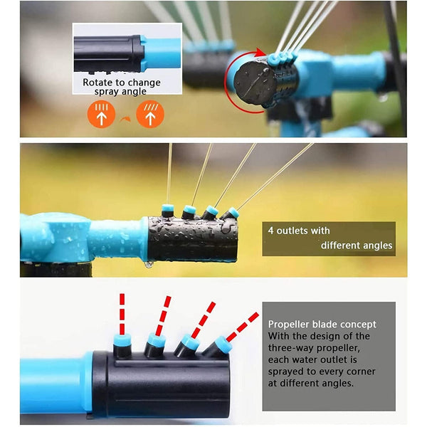 Set 2 Aspersoare pentru Gradina, Rotative 360 Grade, Unghi Reglabil ...